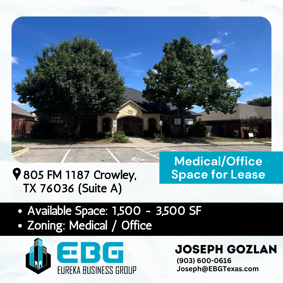 1,500 SF 805 FM 1187 Crowley, TX For Lease